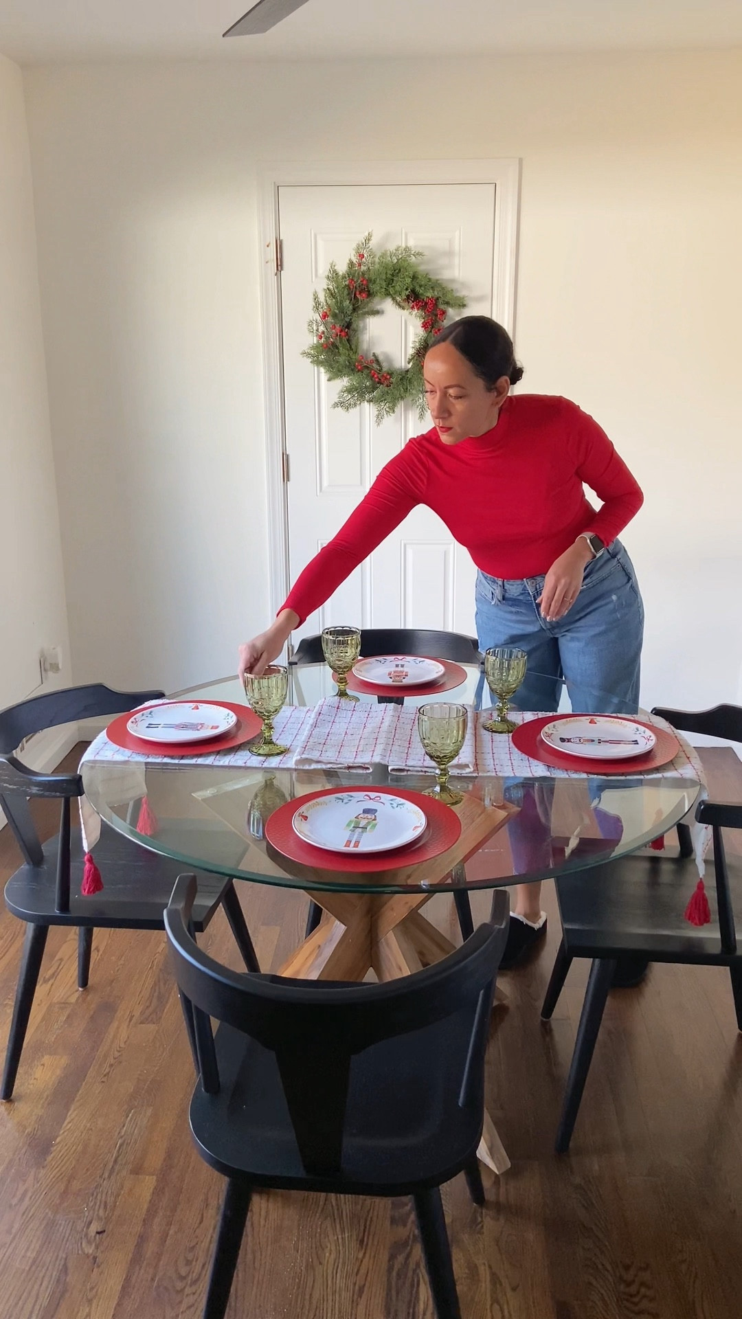White and Red Windowpane Table … curated on LTK