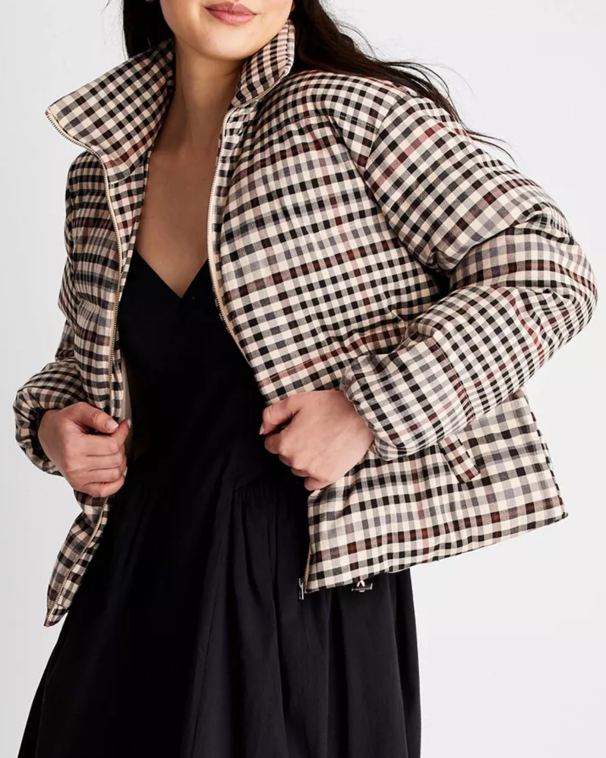 Women's Zip-Up Checkered Puffer … curated on LTK