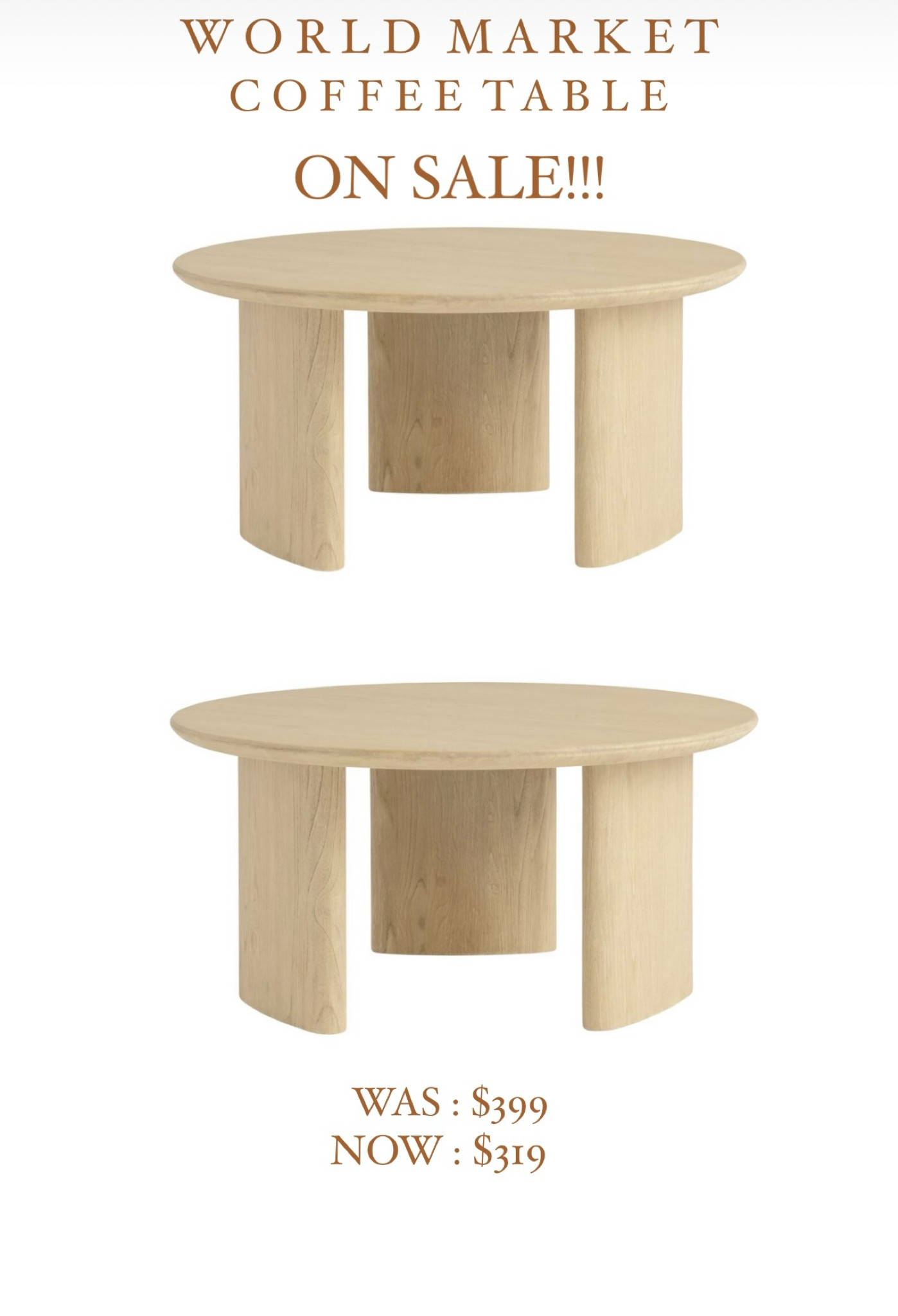 Zeke Round Brushed Wood Coffee … curated on LTK