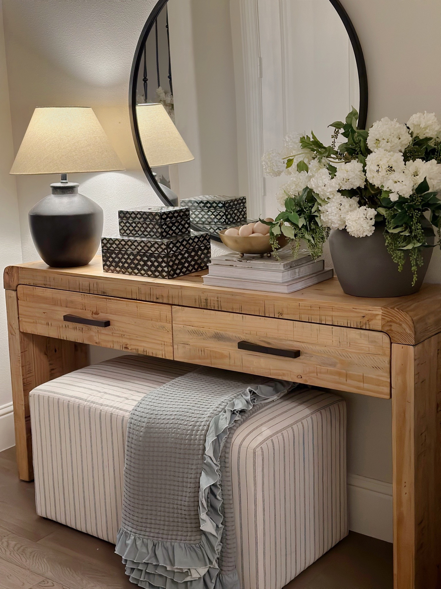 Natural Curved Edge Console Table curated on LTK