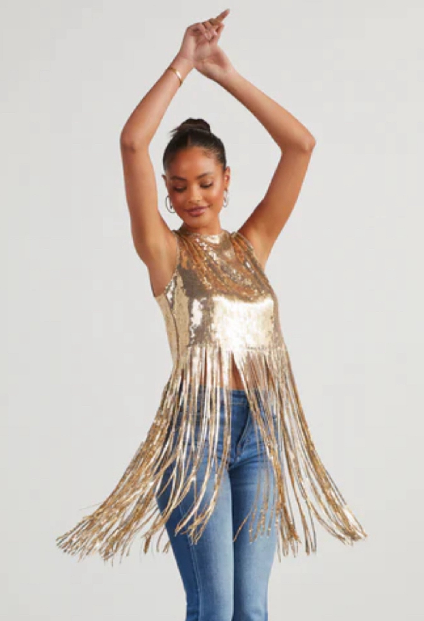 Dallas Glam Sequin Fringe Top curated on LTK