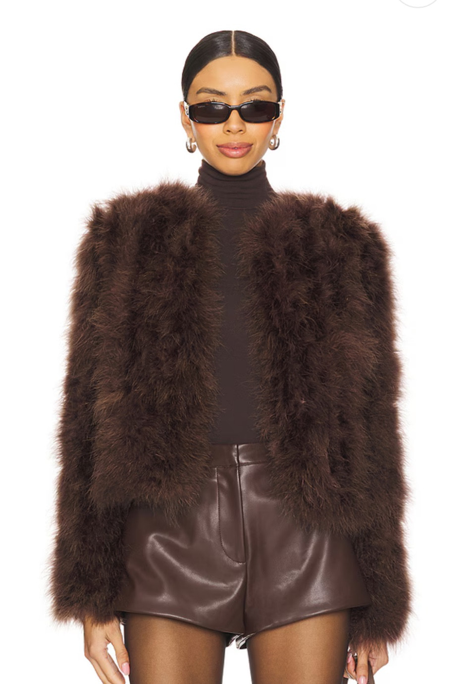 Deora Feather Jacket in Chocolate curated on LTK