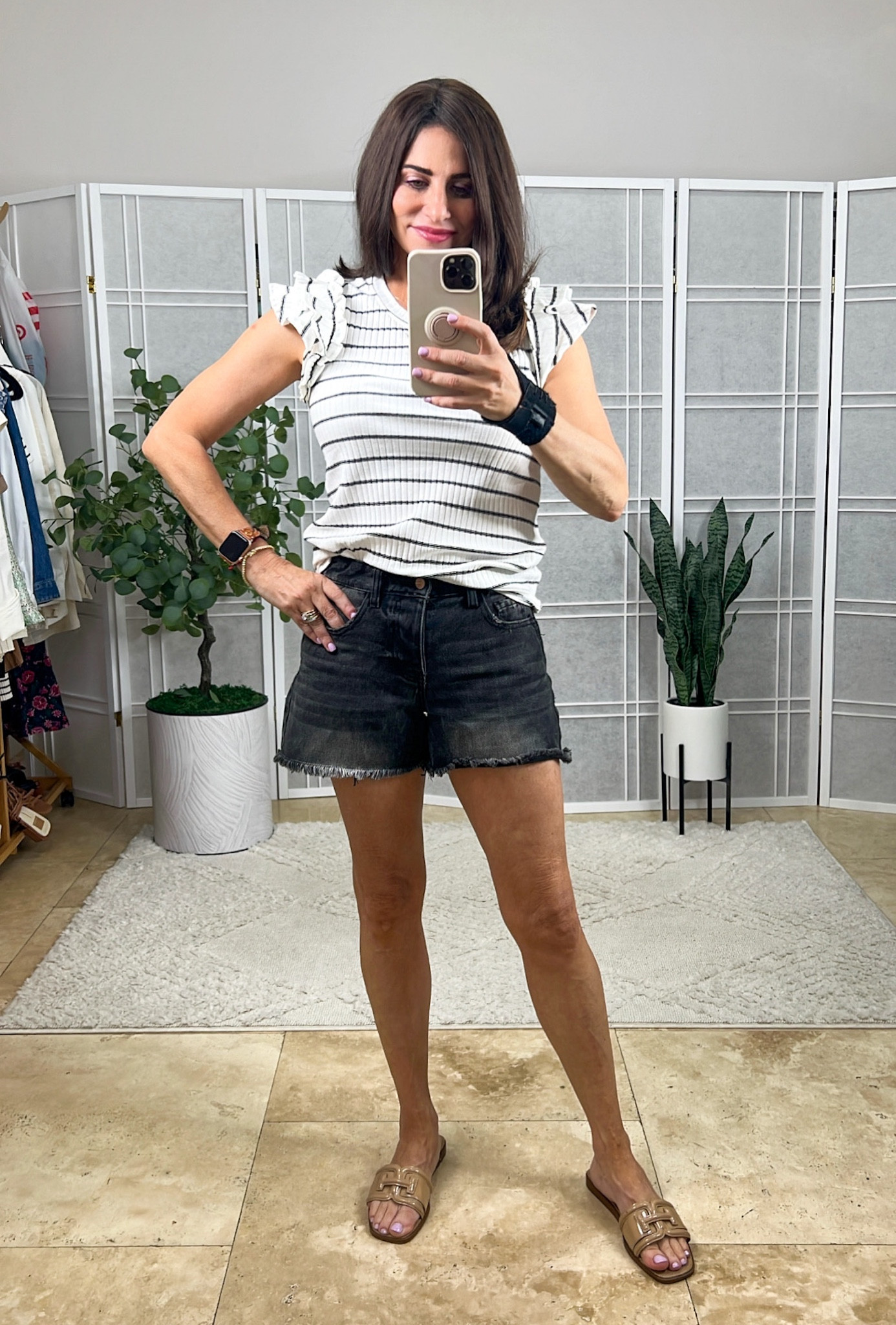 Flutter Sleeve Rib Knit Top curated on LTK