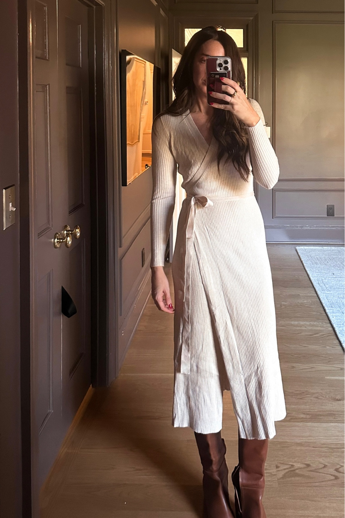 Wrap ribbed dress - Women curated on LTK