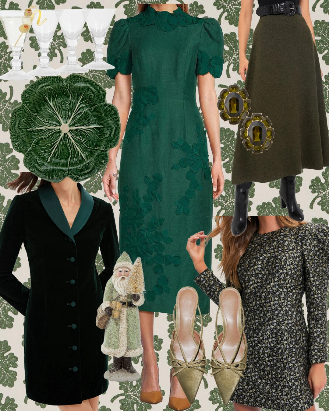 Dark Green Velvet Stacie Dress curated on LTK