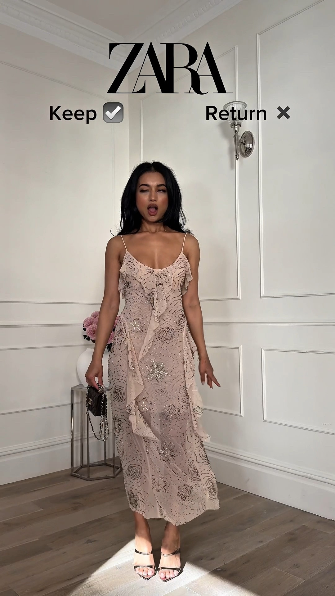 MIDI DRESS WITH RUFFLES AND SHIMMER curated on LTK