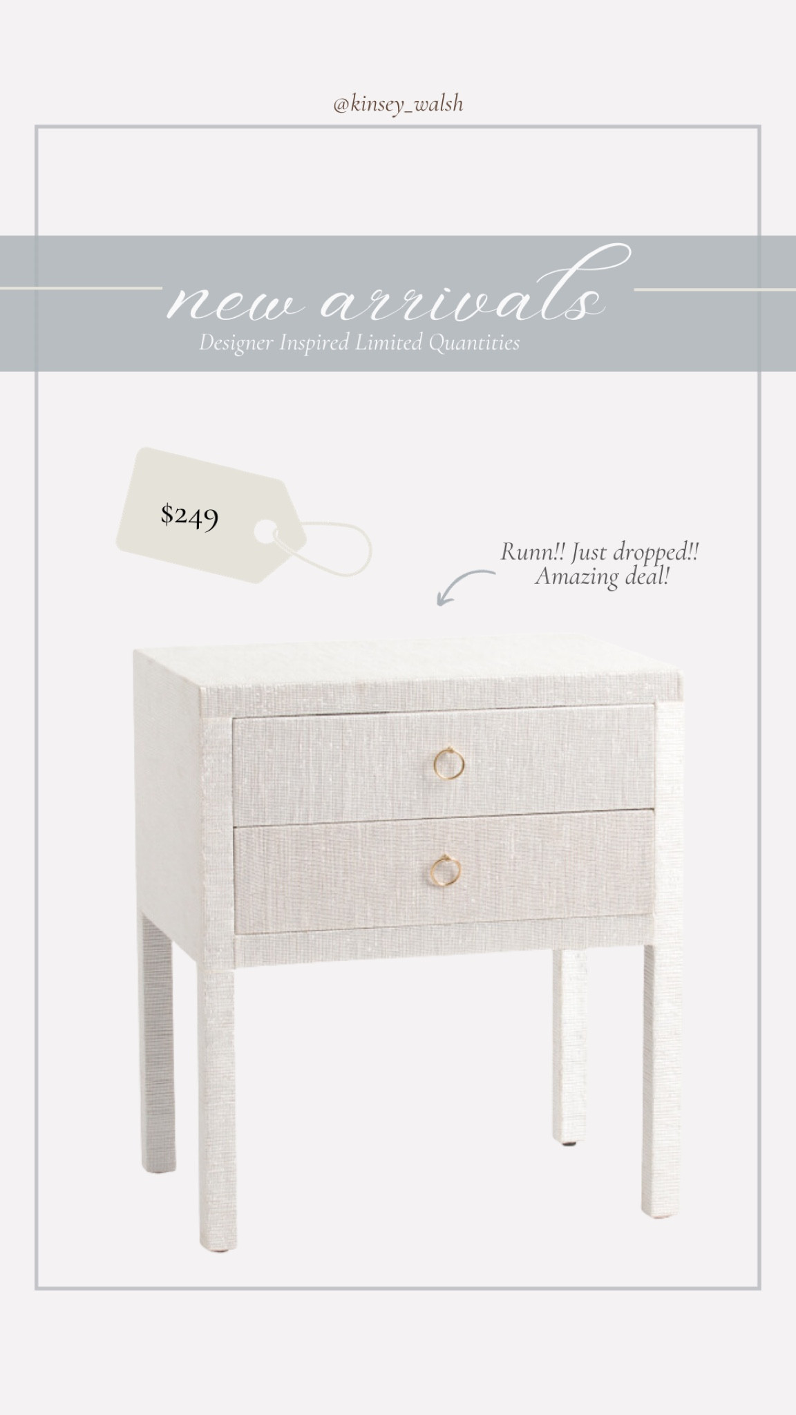 2 Drawer Raffia Woven Side Table curated on LTK