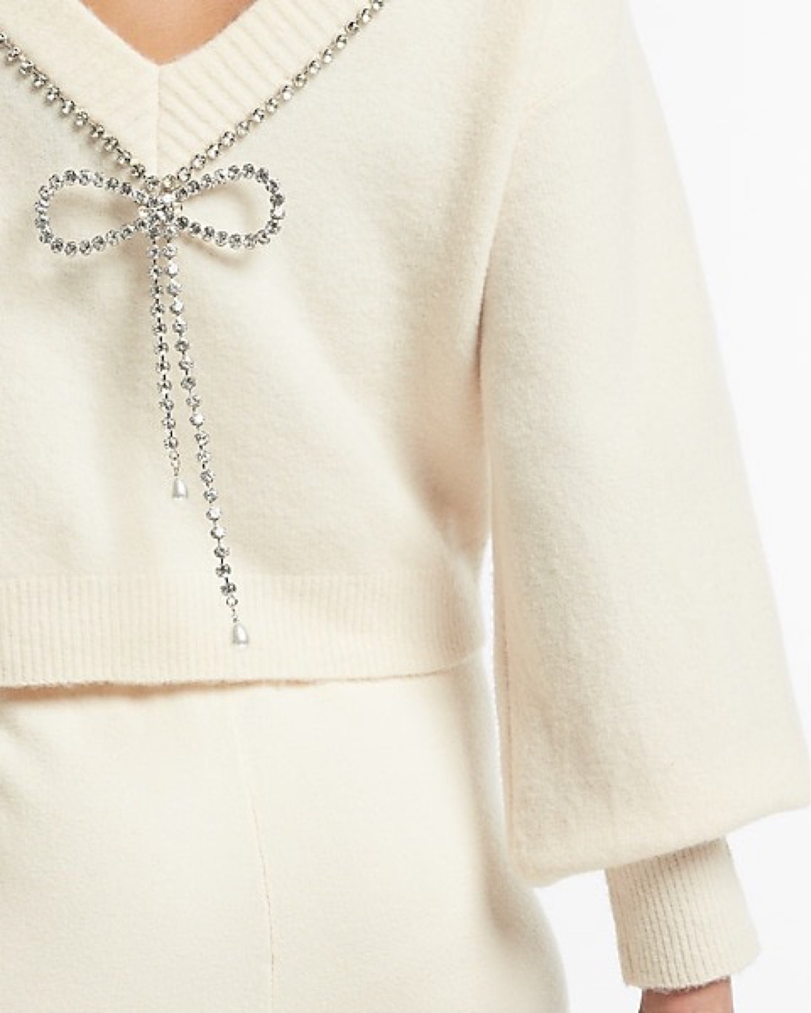 Bow Embellished Convertible Sweater curated on LTK