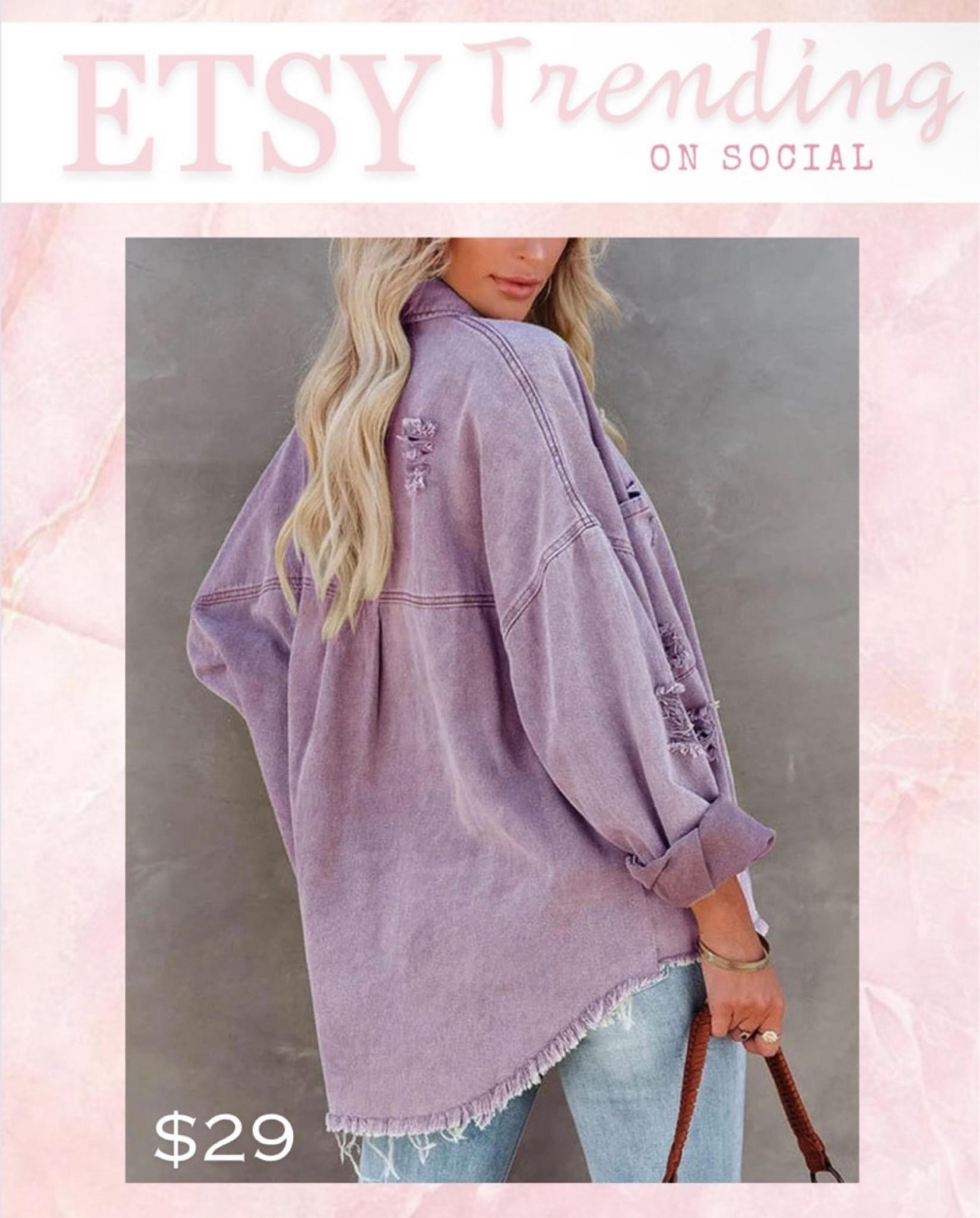 Distressed Denim Shacket … curated on LTK