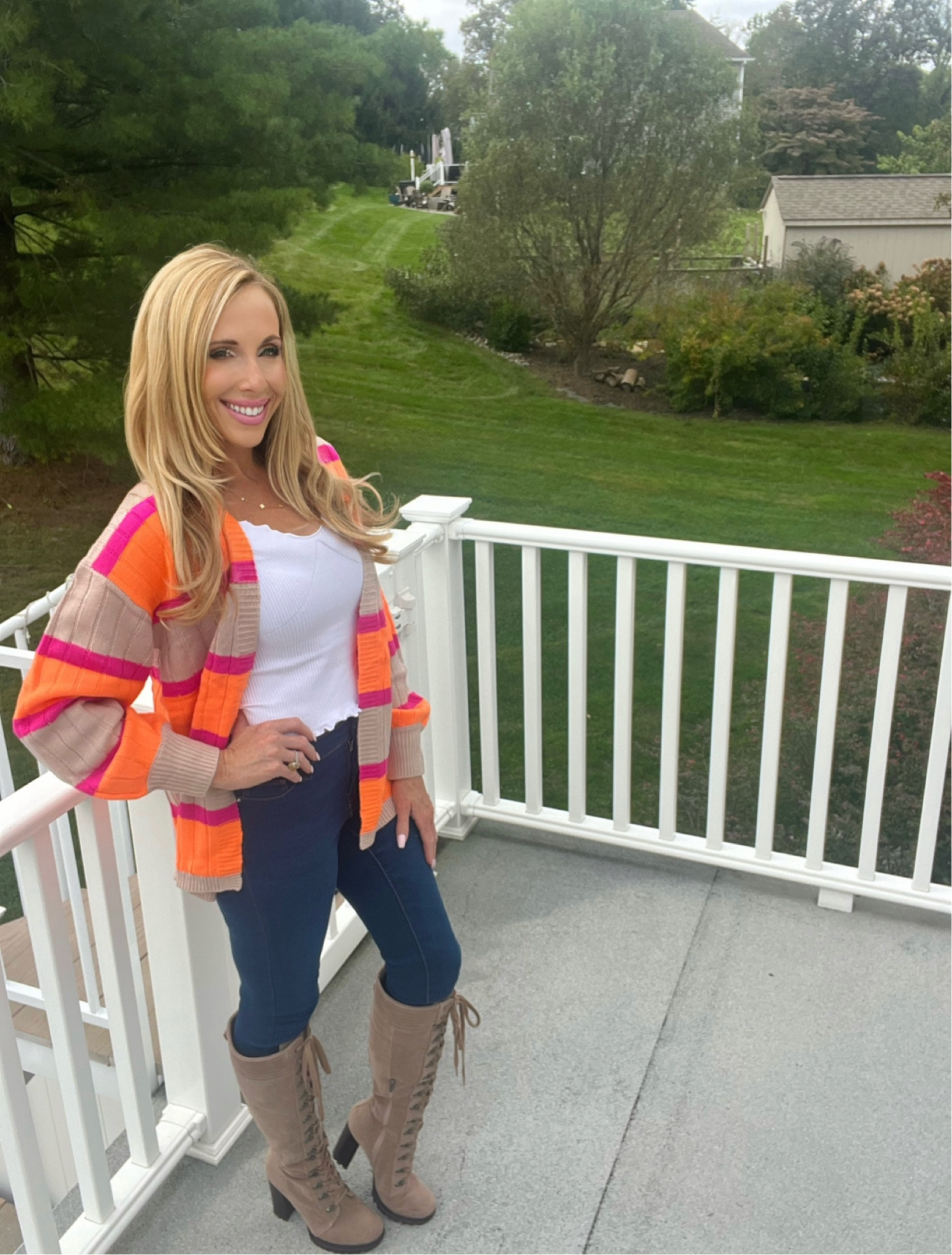 Orange Striped Colorblock Drop … curated on LTK