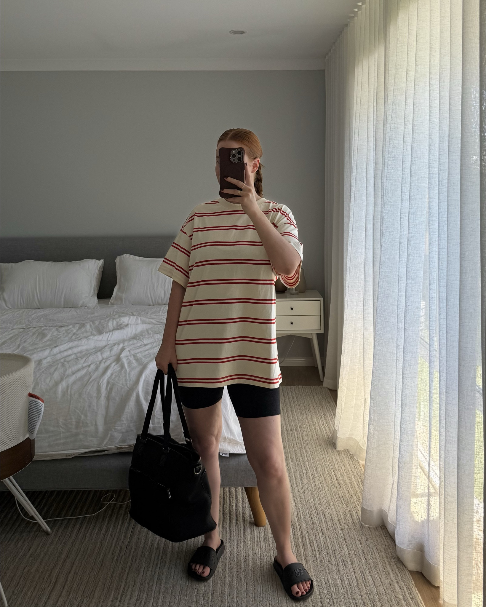 Oversize Tee - Cream/Red stripe - … curated on LTK