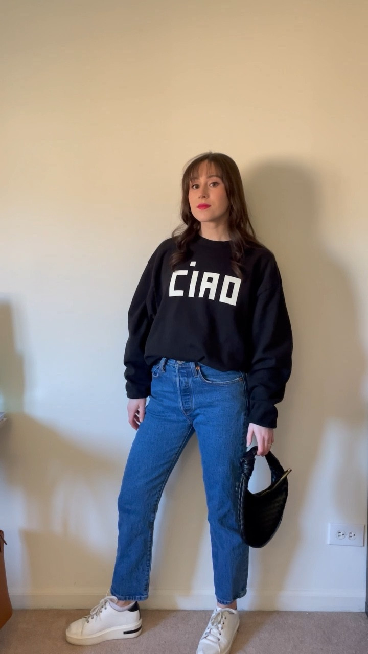 Clare V. Oversized Ciao Sweatshirt curated on LTK