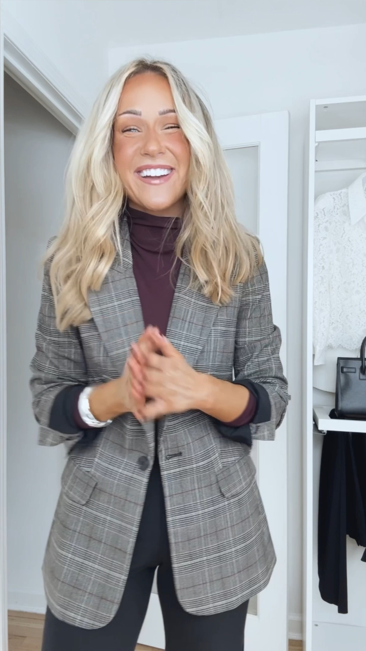 Plaid One Button Blazer curated on LTK