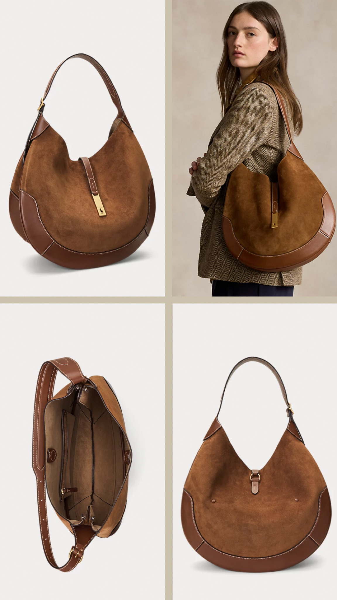 Polo ID Suede Large Shoulder Bag curated on LTK
