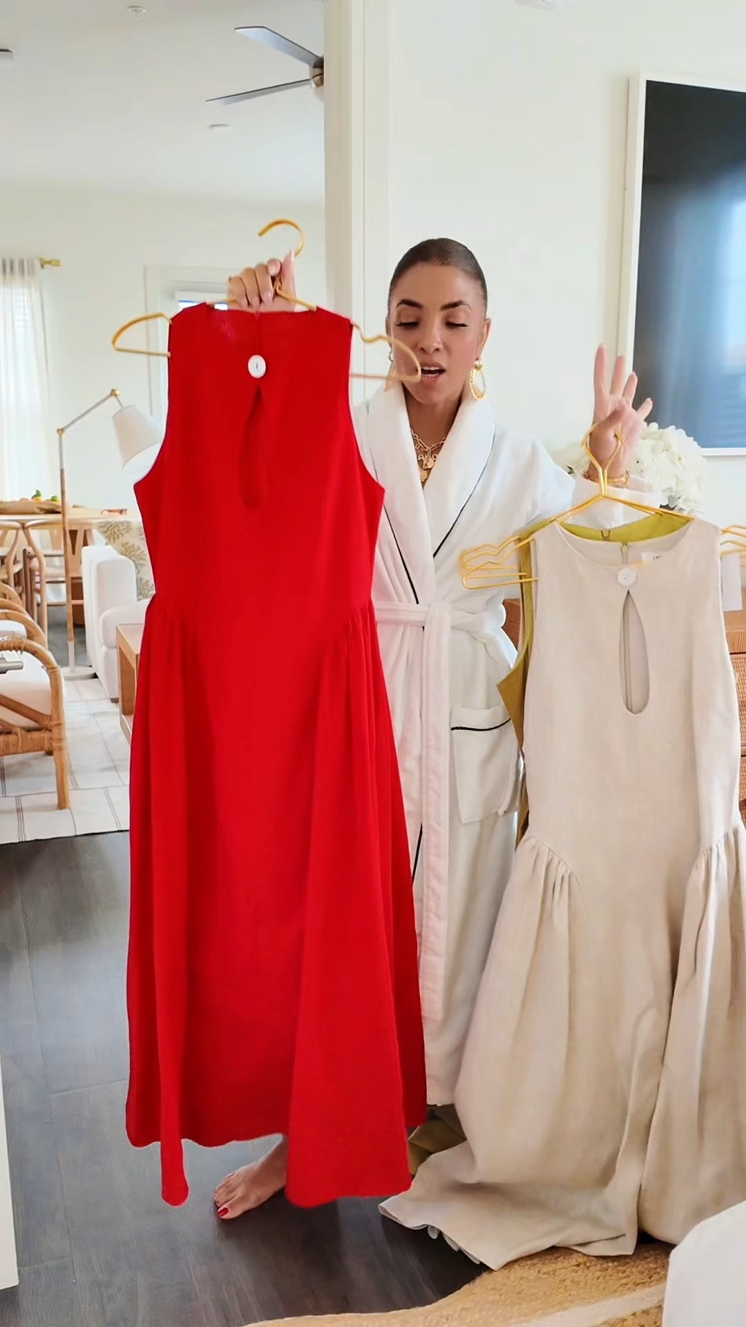 Seina Midi Dress in Natural Linen curated on LTK