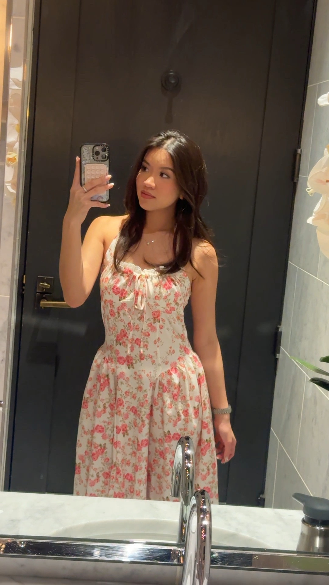 Pink Floral Halter Midi Dress curated on LTK