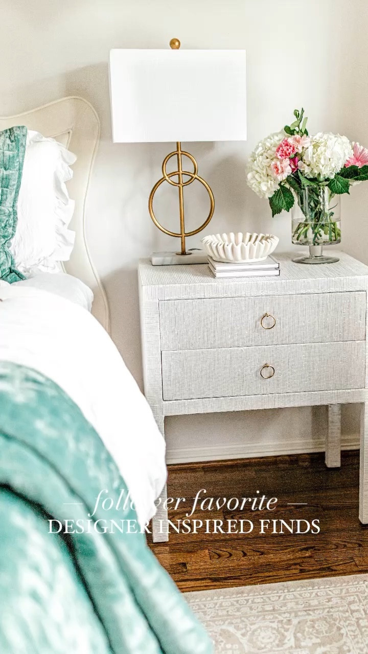 2 Drawer Raffia Woven Side Table curated on LTK