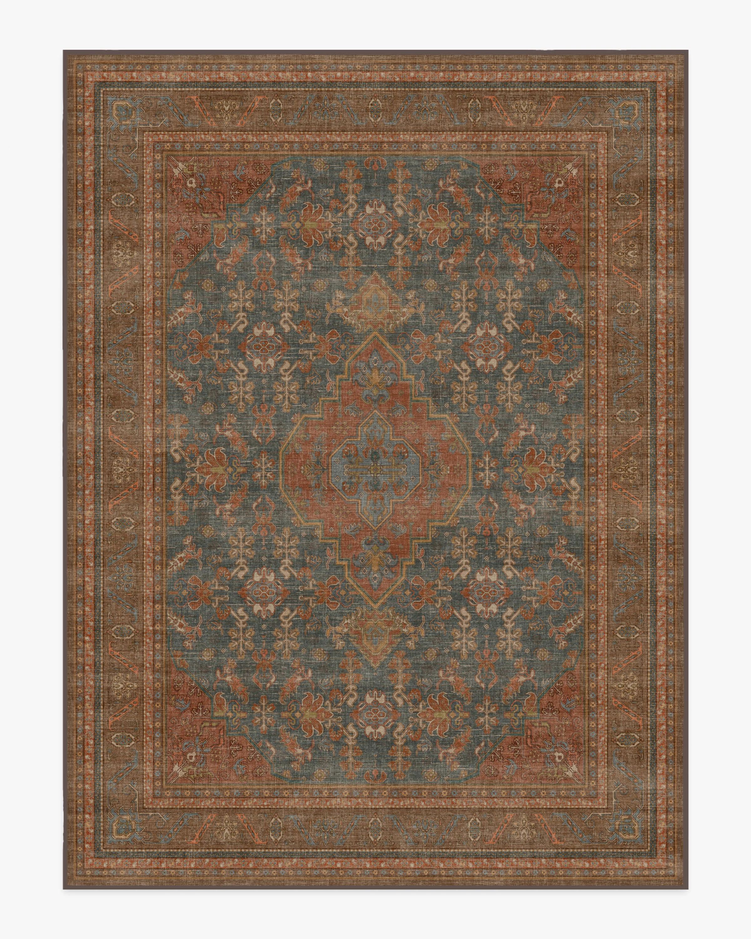 Rowan Teal Blue & Copper Tufted Rug curated on LTK