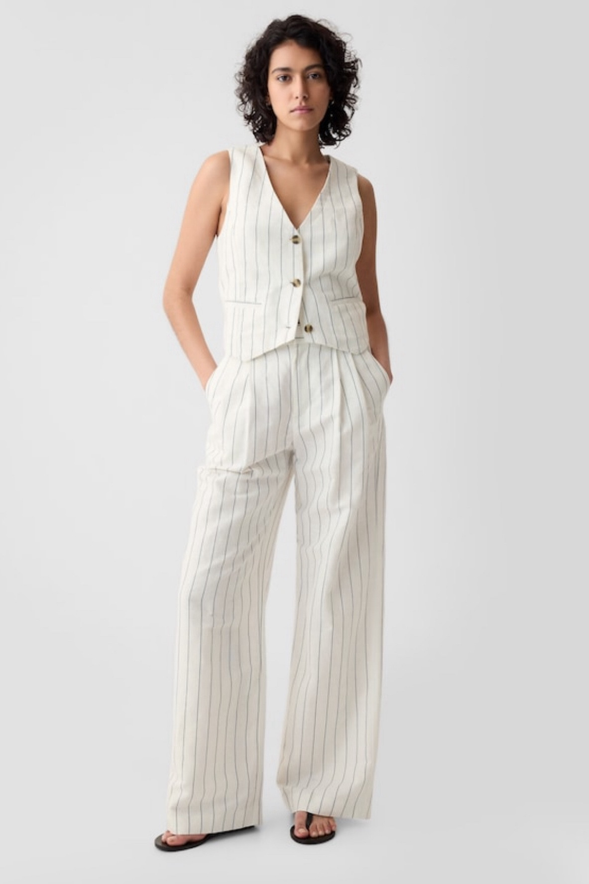 Linen-Cotton Vest curated on LTK