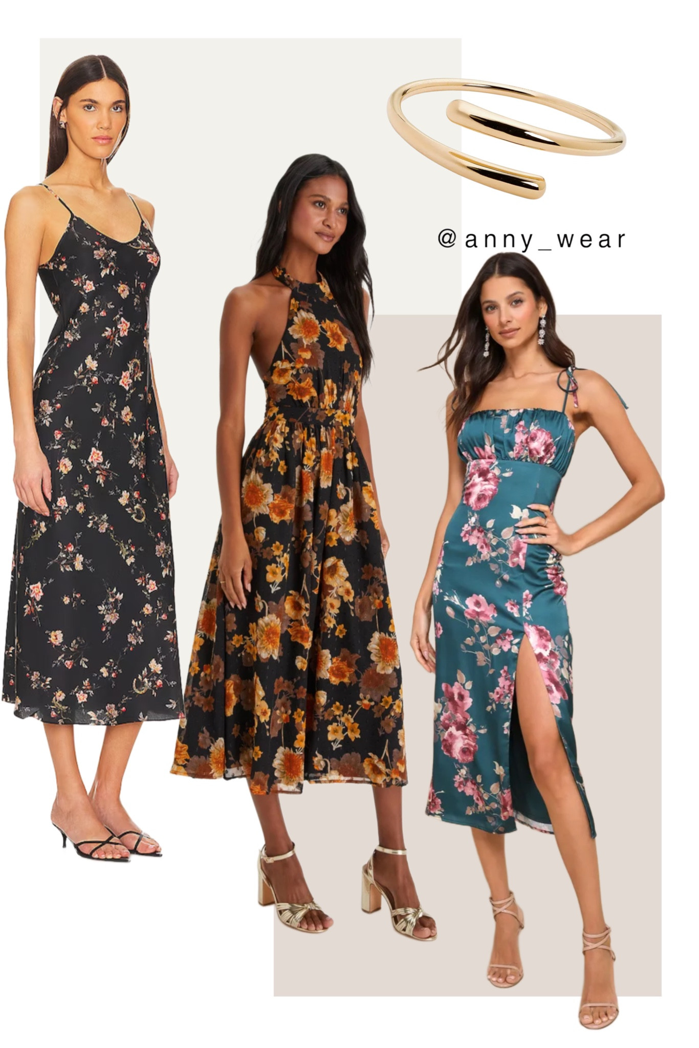 Andy Floral Rosette Midi Slipdress curated on LTK
