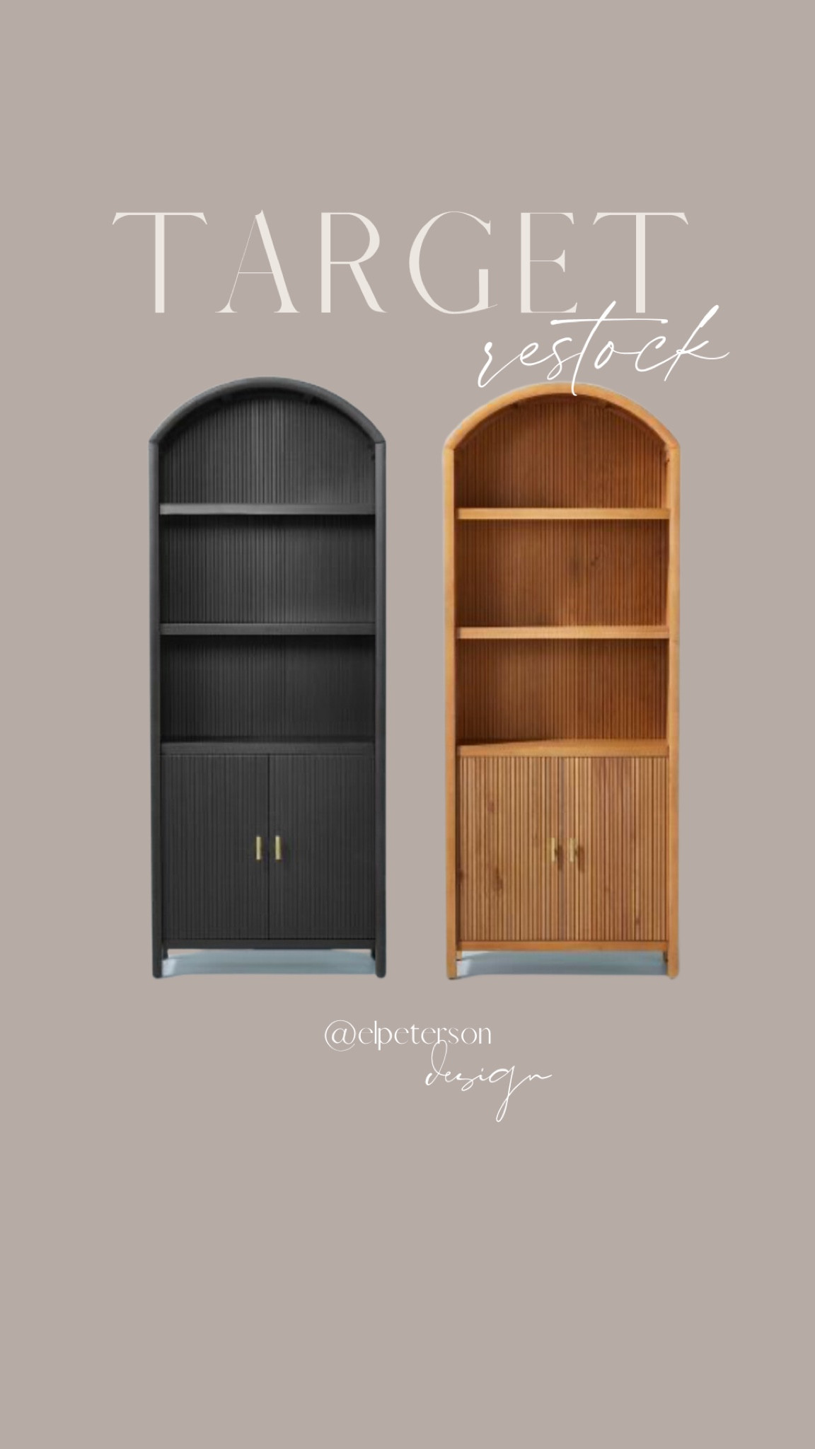 Grooved Wood Arch Bookcase Cabinet … curated on LTK