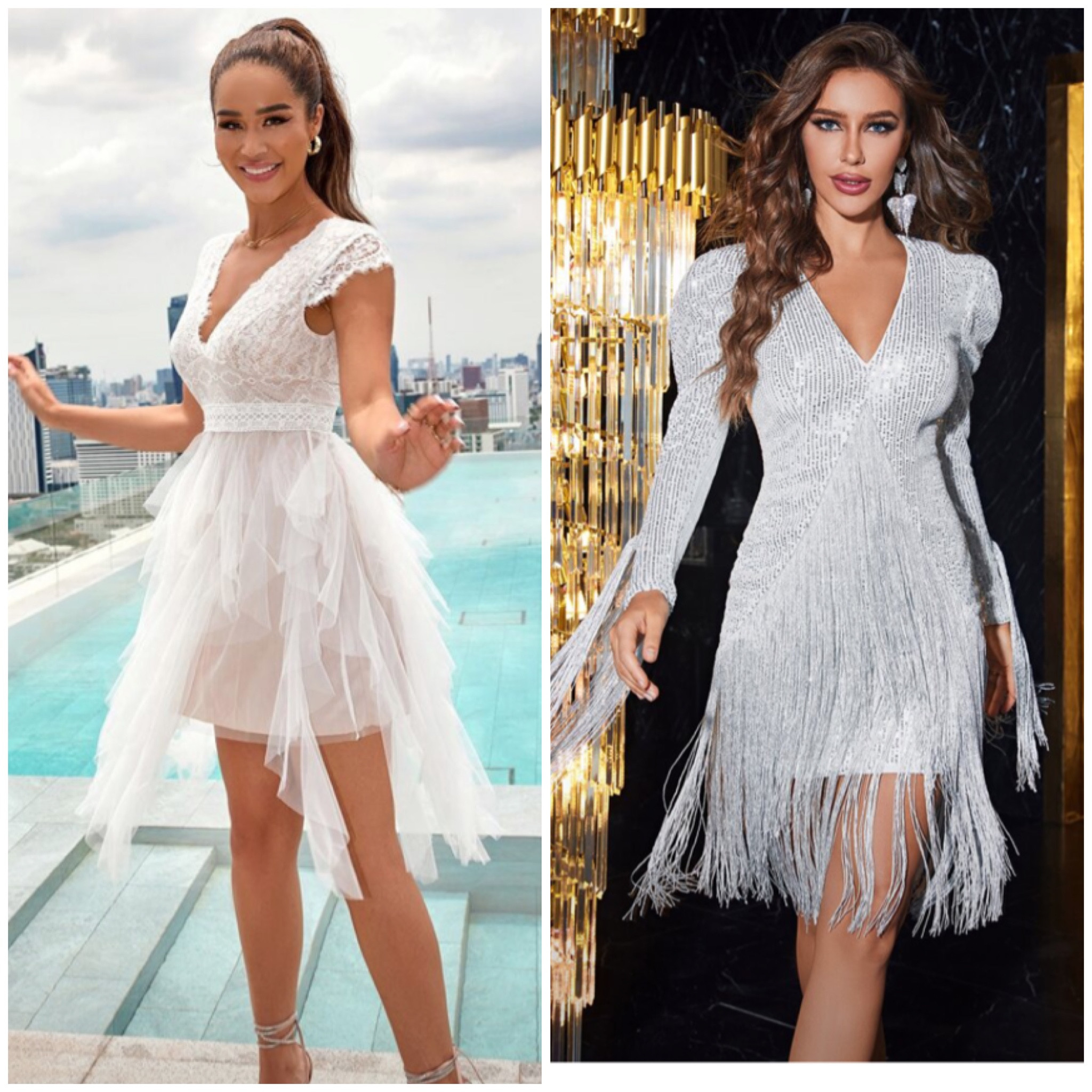 Fringe Trim Puff Sleeve Sequin … curated on LTK