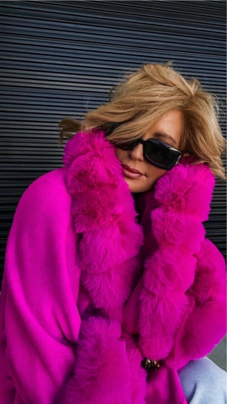 Fuchsia Cape Kozy Chic Faux Fur … curated on LTK