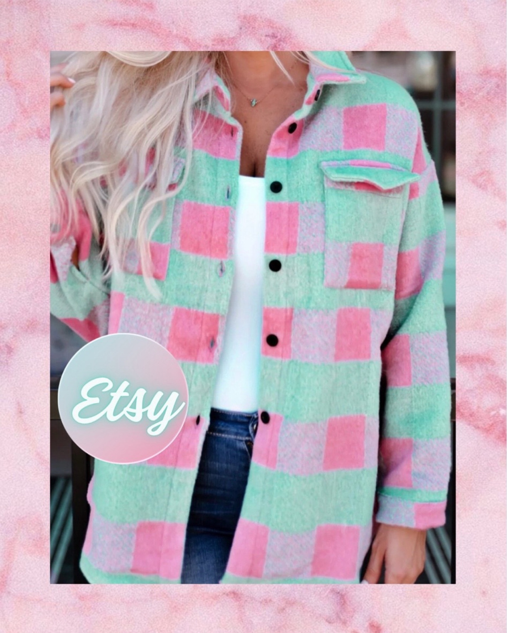 Pink Plaid Brushed Shacket … curated on LTK