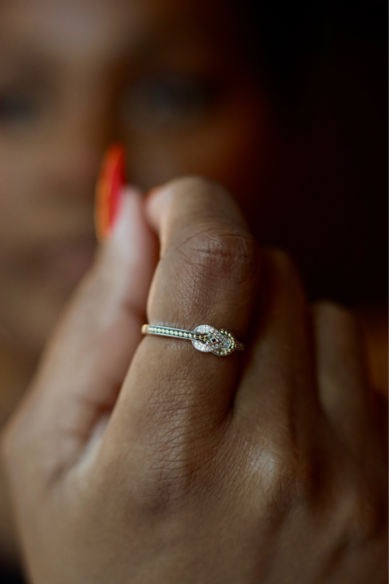 Petite Two-Tone Knot Diamond Ring curated on LTK