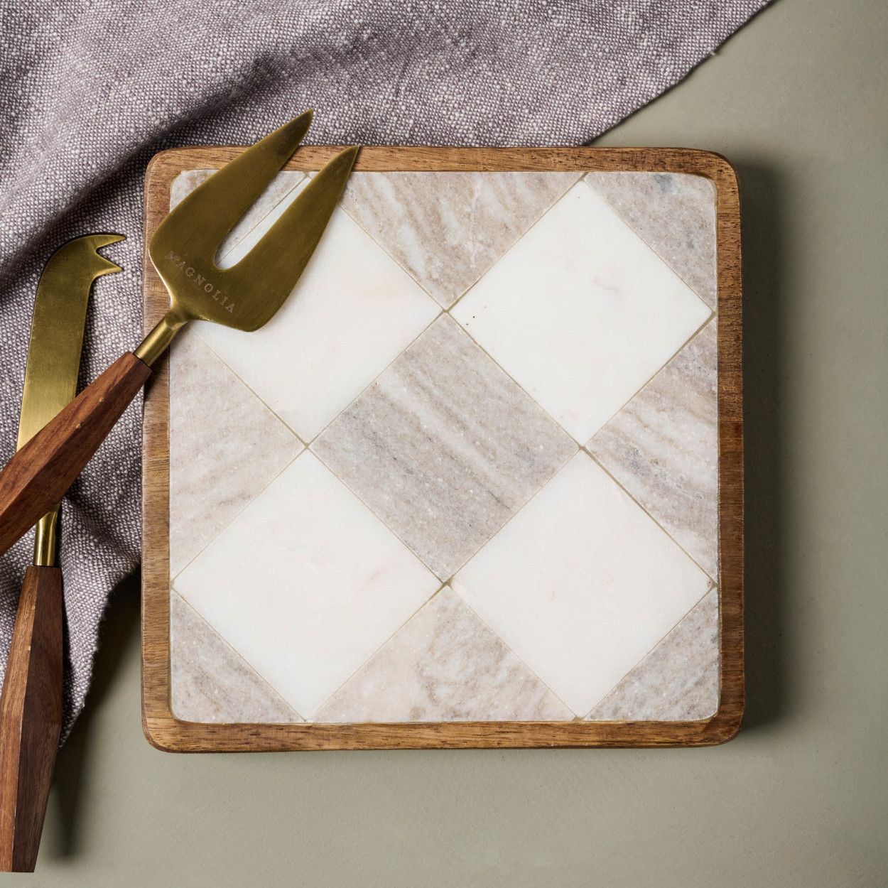 Everett Checkered Marble Trivet curated on LTK