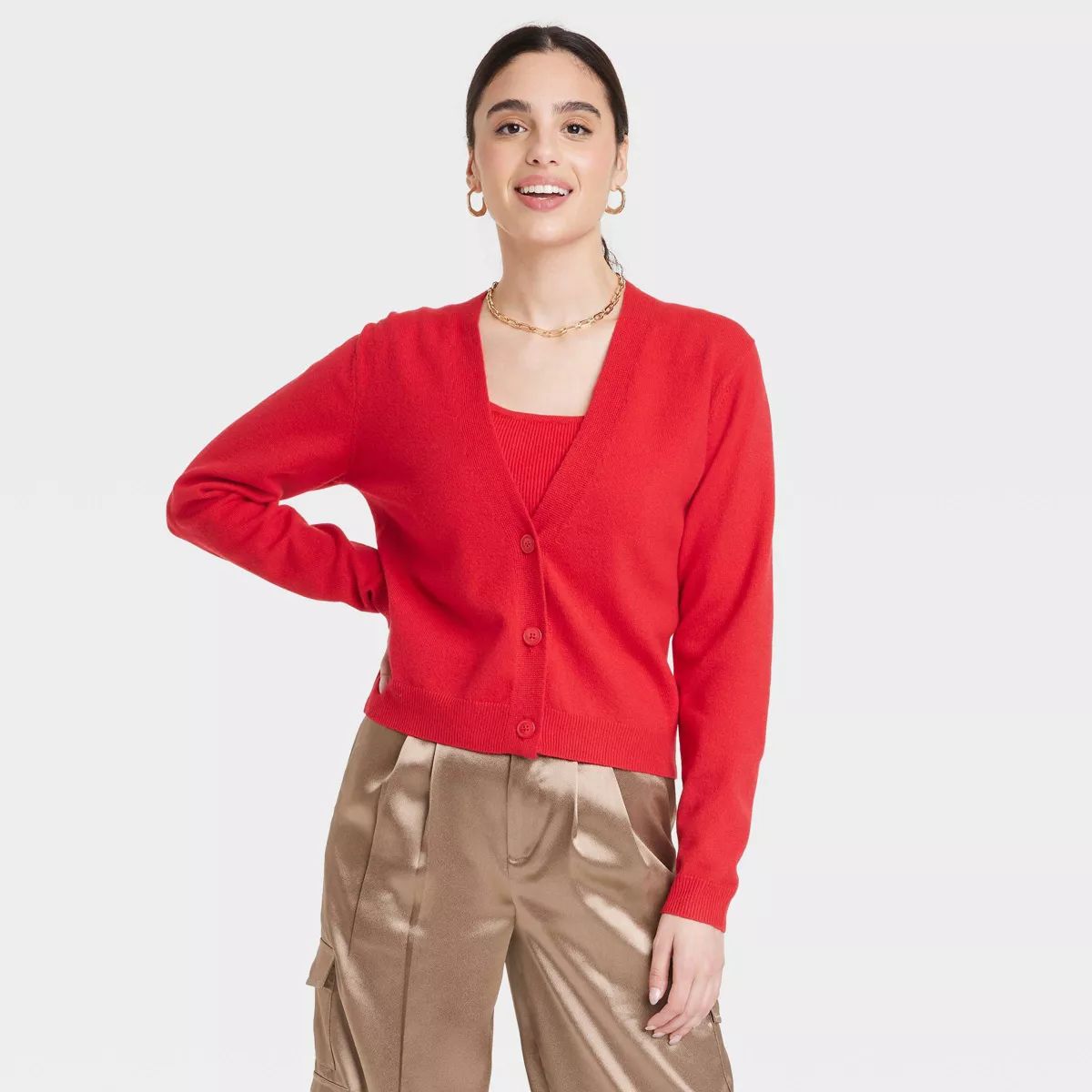 Women's Cardigan - A New Day™ Red L curated on LTK
