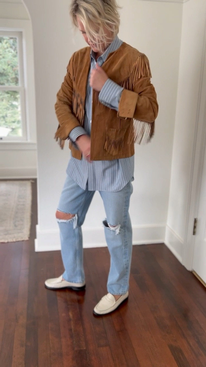 Kayla striped cotton-poplin shirt curated on LTK