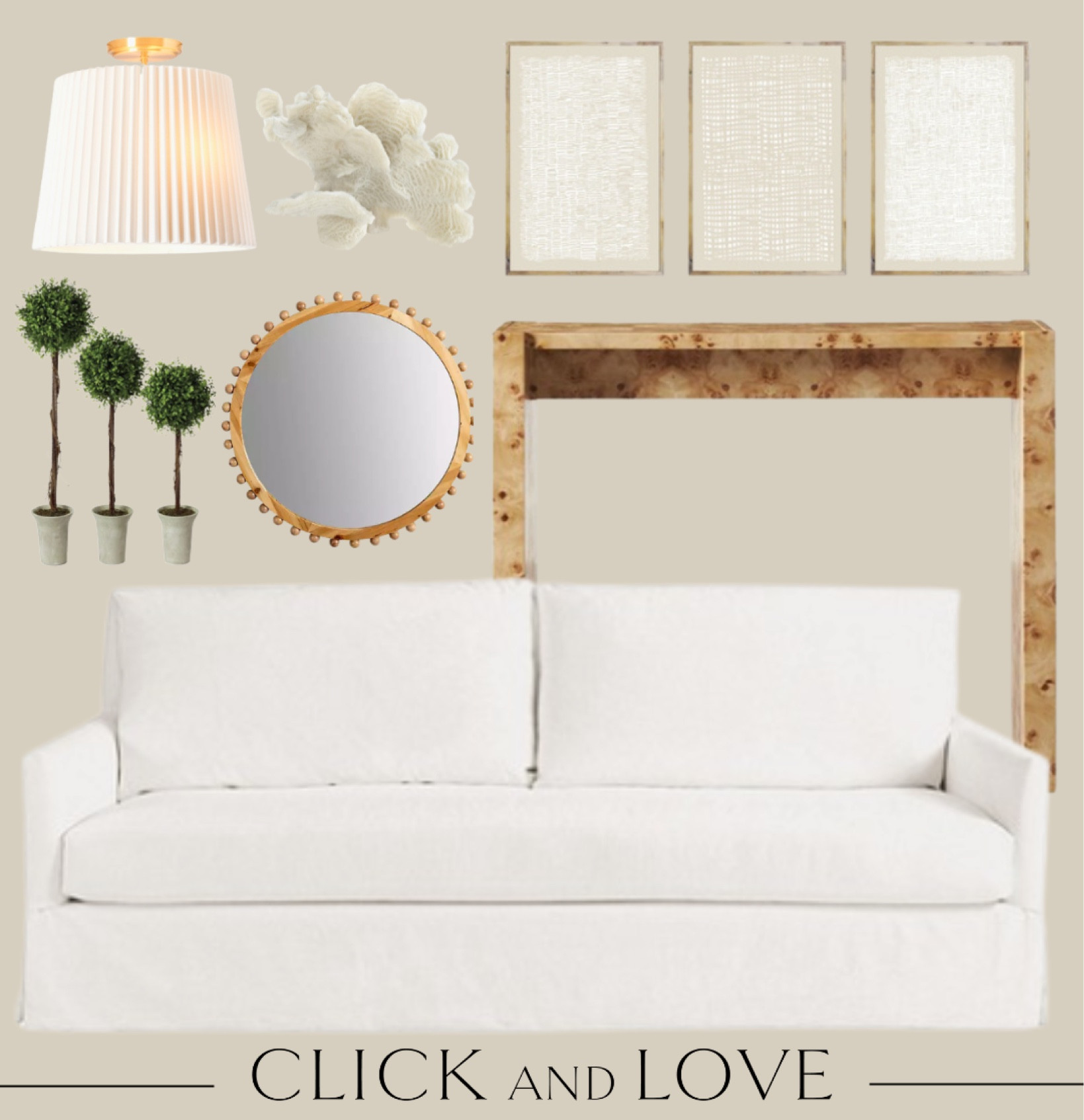 Natural Wood Beaded Frame Wall … curated on LTK