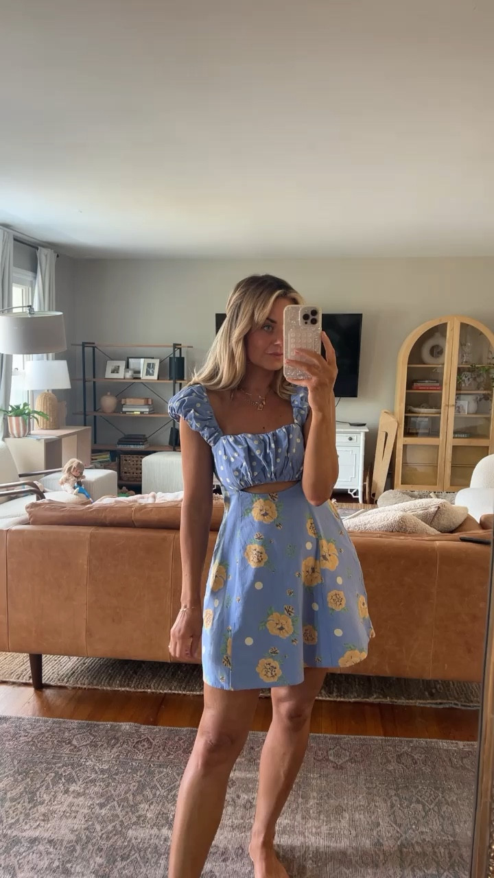 Printed Bom Bom Mini Dress curated on LTK