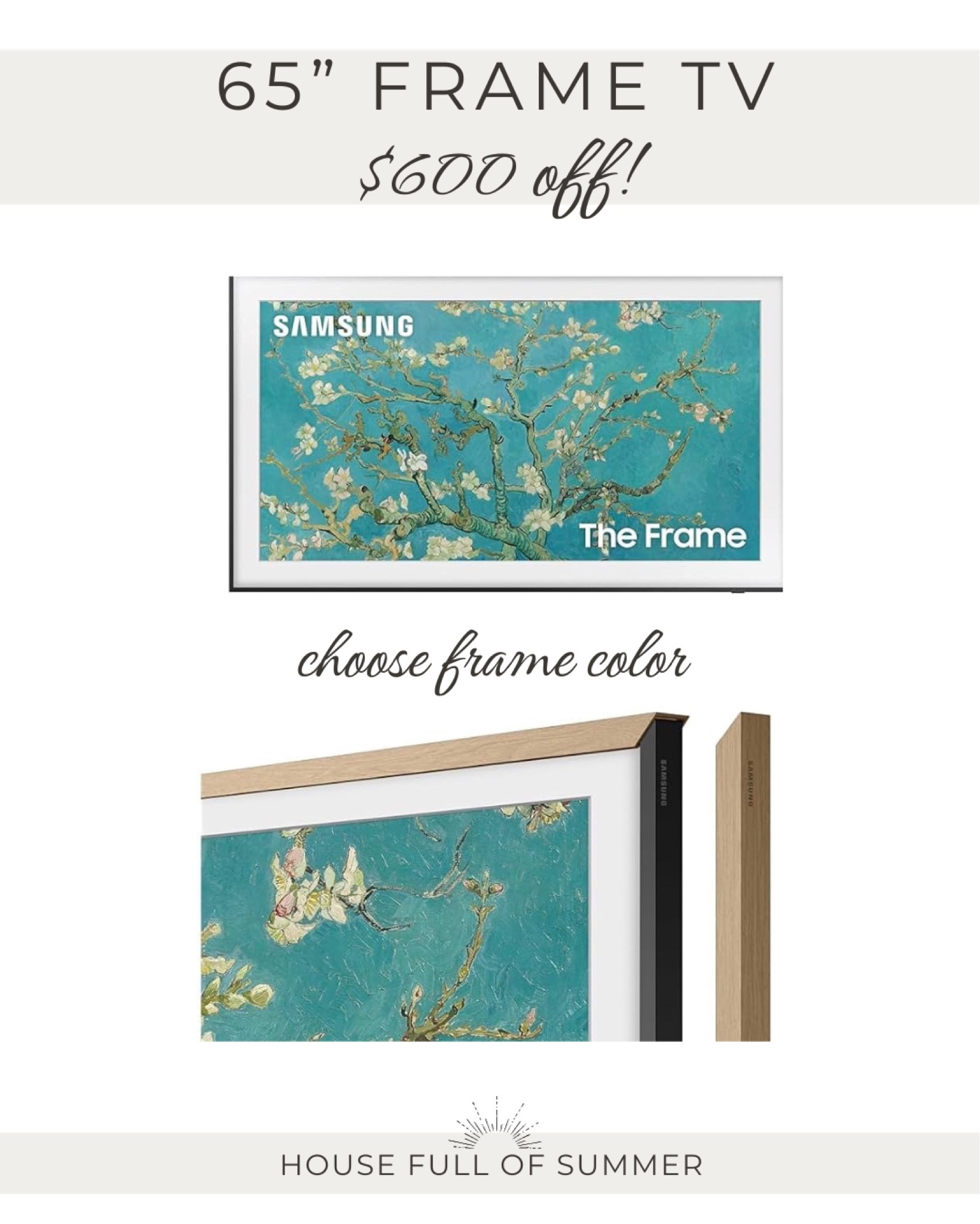SAMSUNG The Frame 65” TV with Teak … curated on LTK