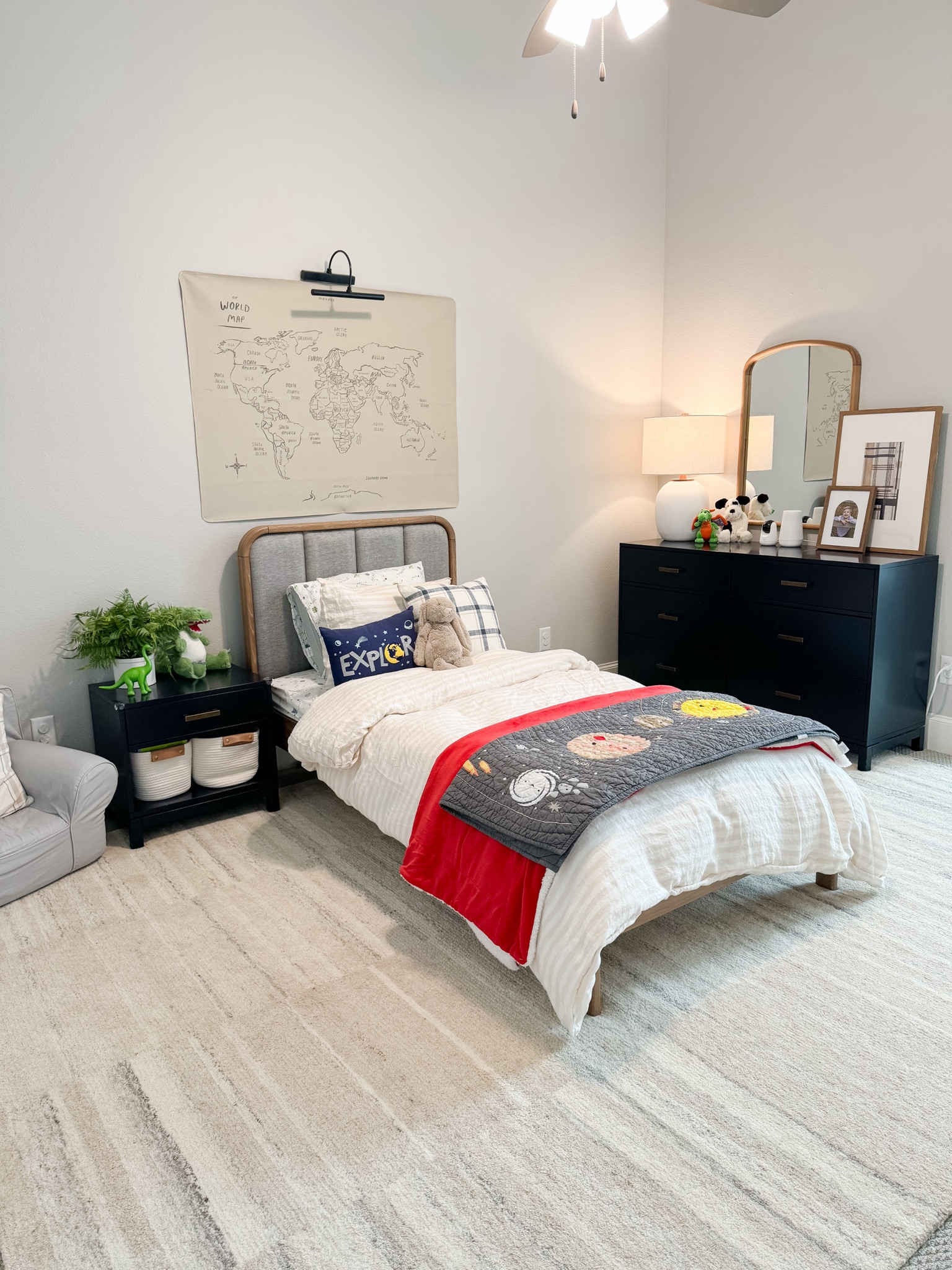 Wes Twin Upholstered Wood Bed + … curated on LTK