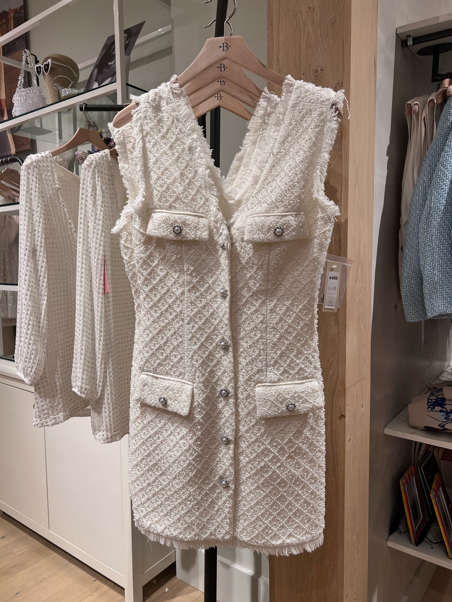 BHLDN Ella V-Neck Pearl Tweed Mini … curated on LTK