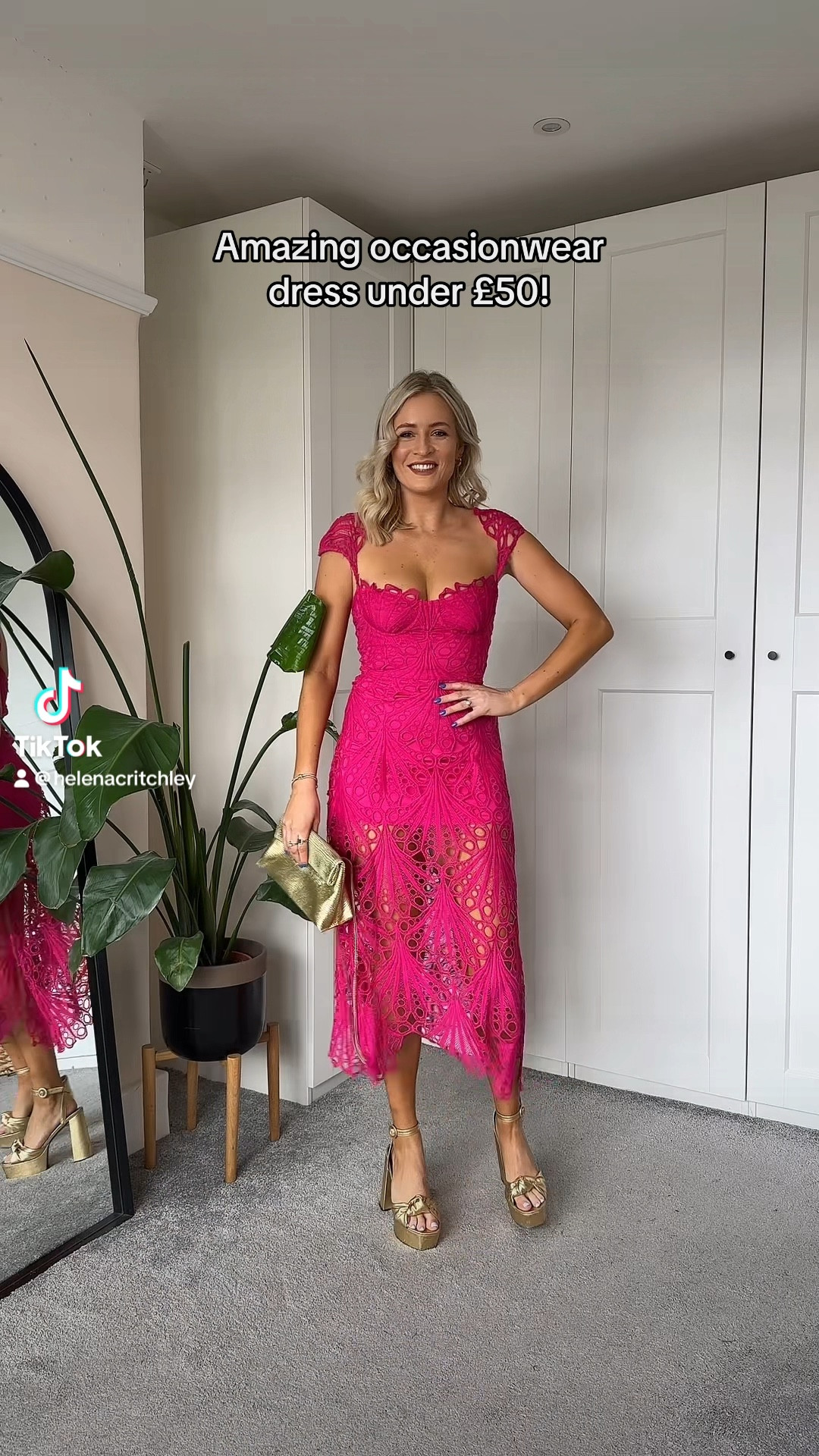 Hot Pink Lace Midaxi Dress curated on LTK