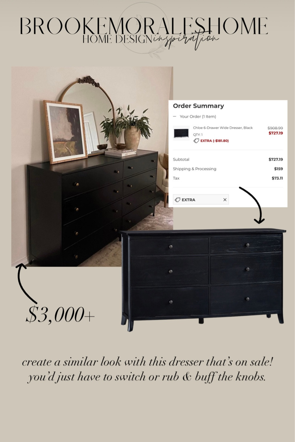 Chloe 6-Drawer Wide Dresser curated on LTK