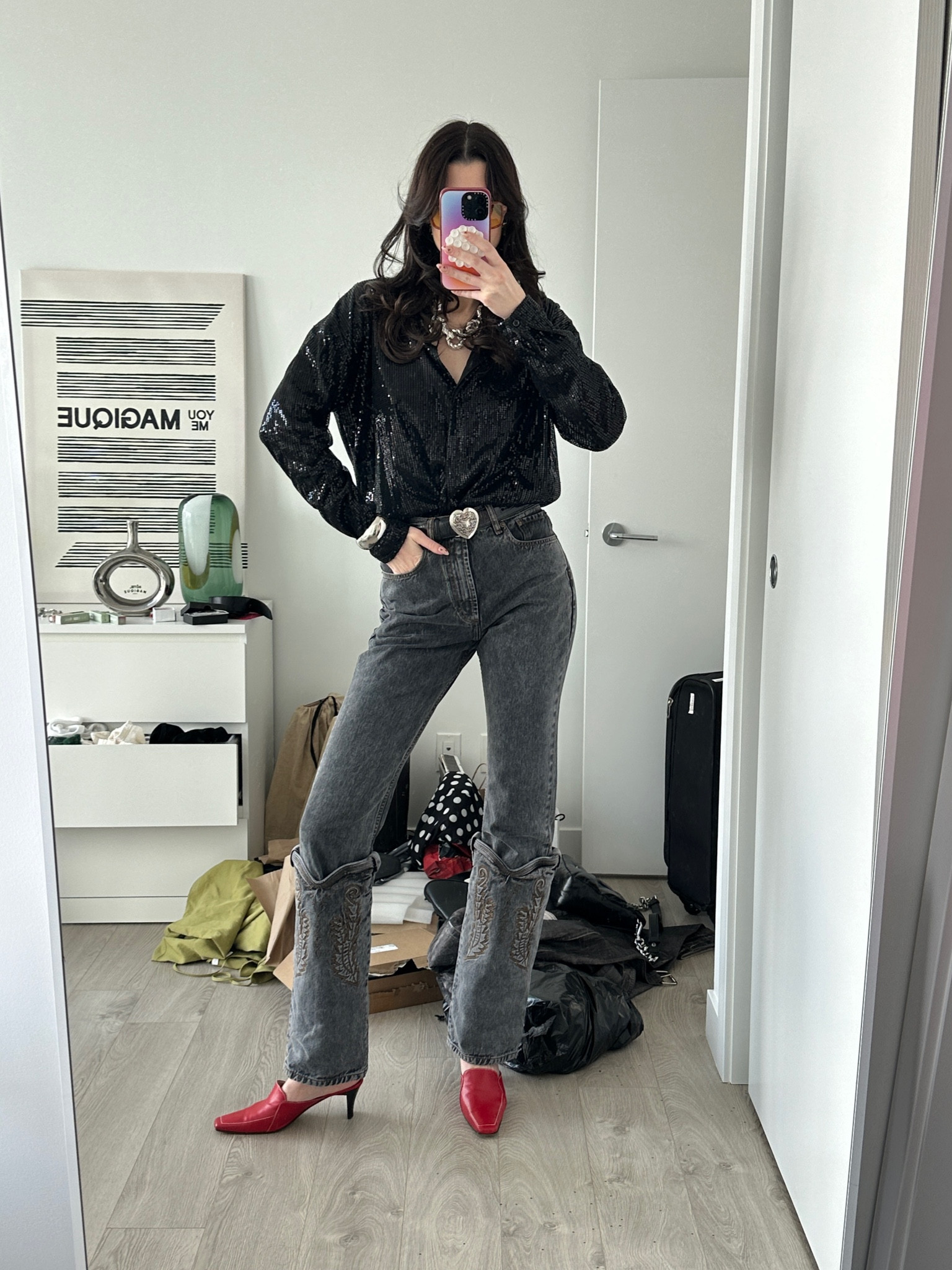 Black Mini Cowboy Jeans curated on LTK