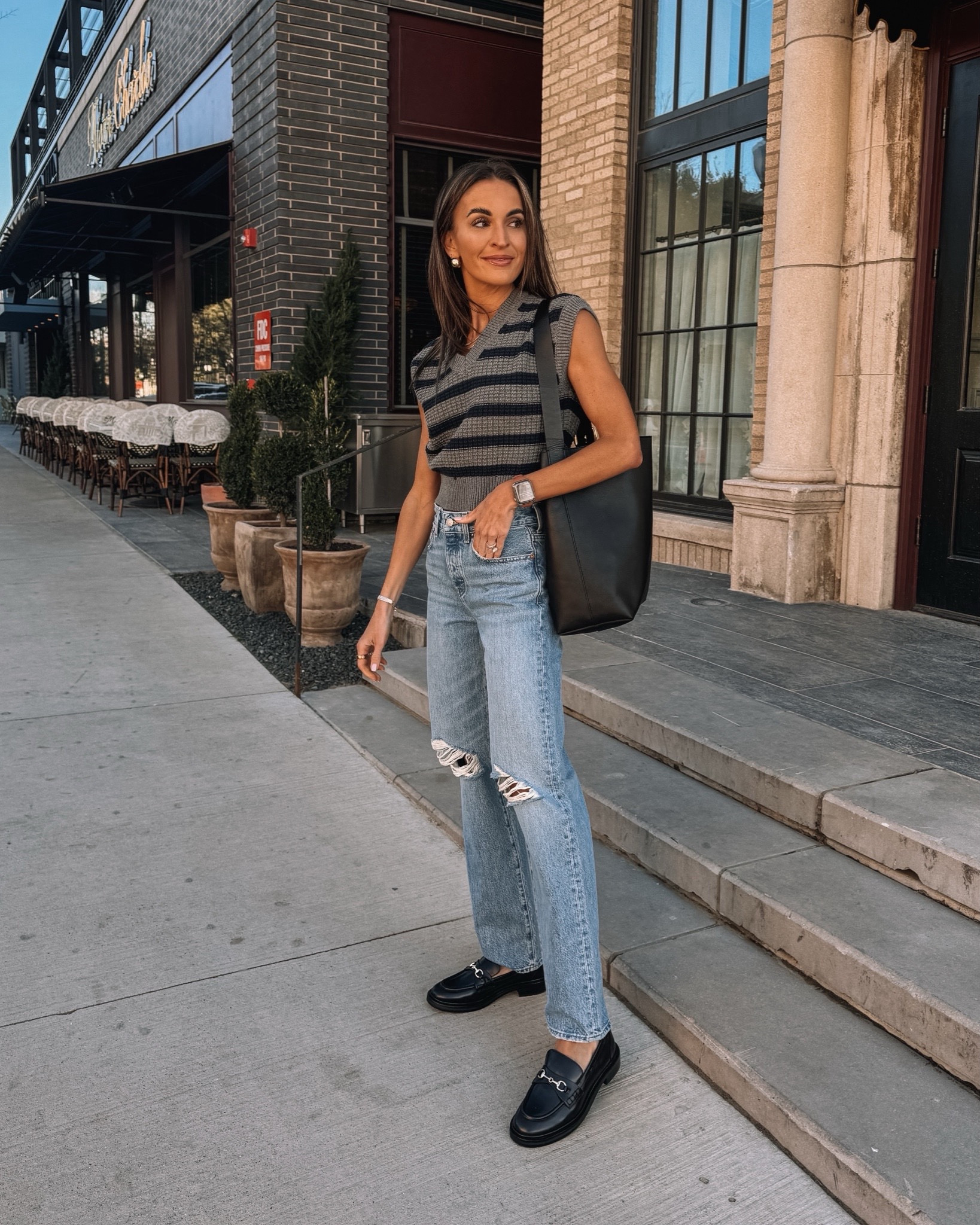 Waffle-Knit Sweater Vest in Stripe curated on LTK