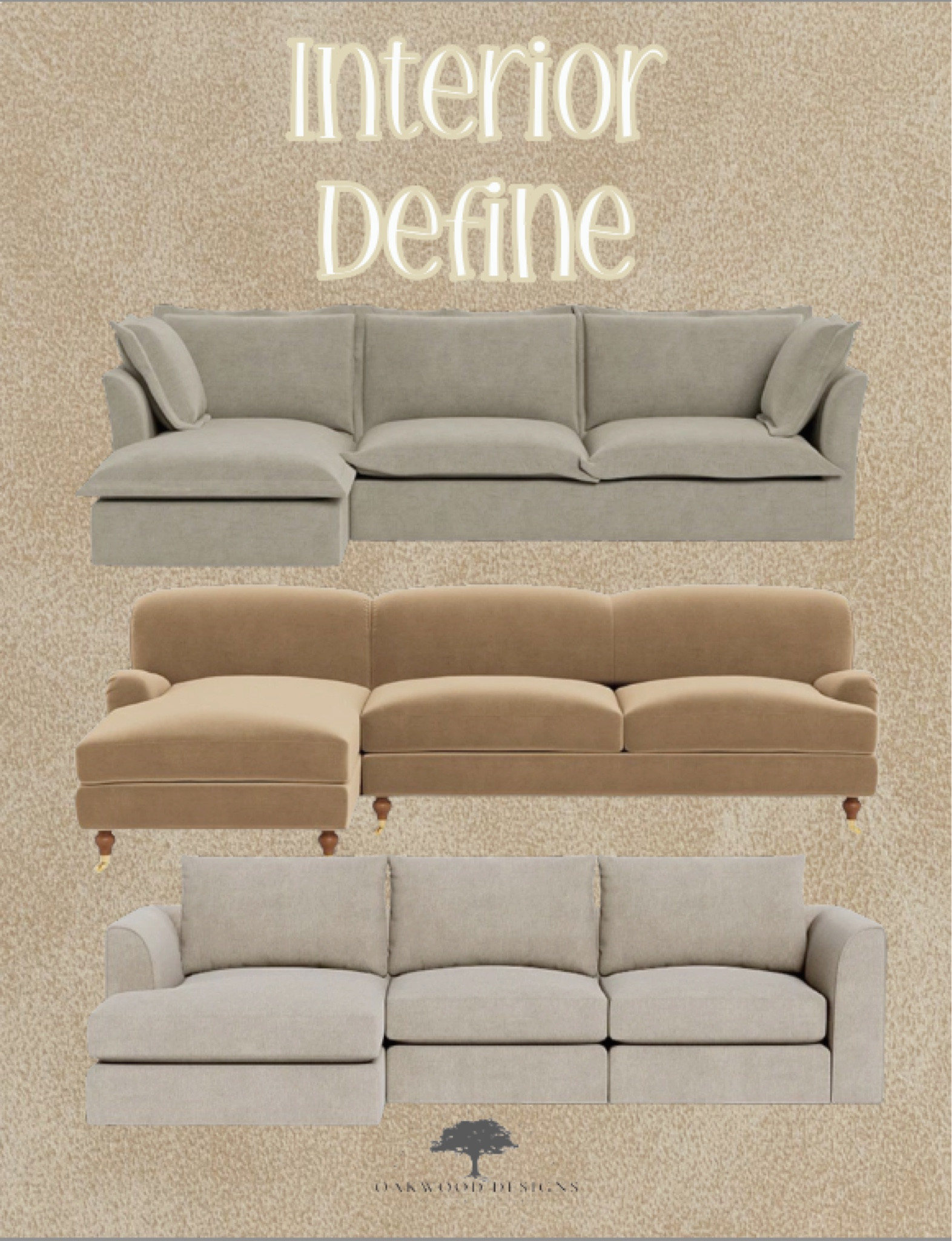 Gaby 3-Seat Sectional with Bumper curated on LTK