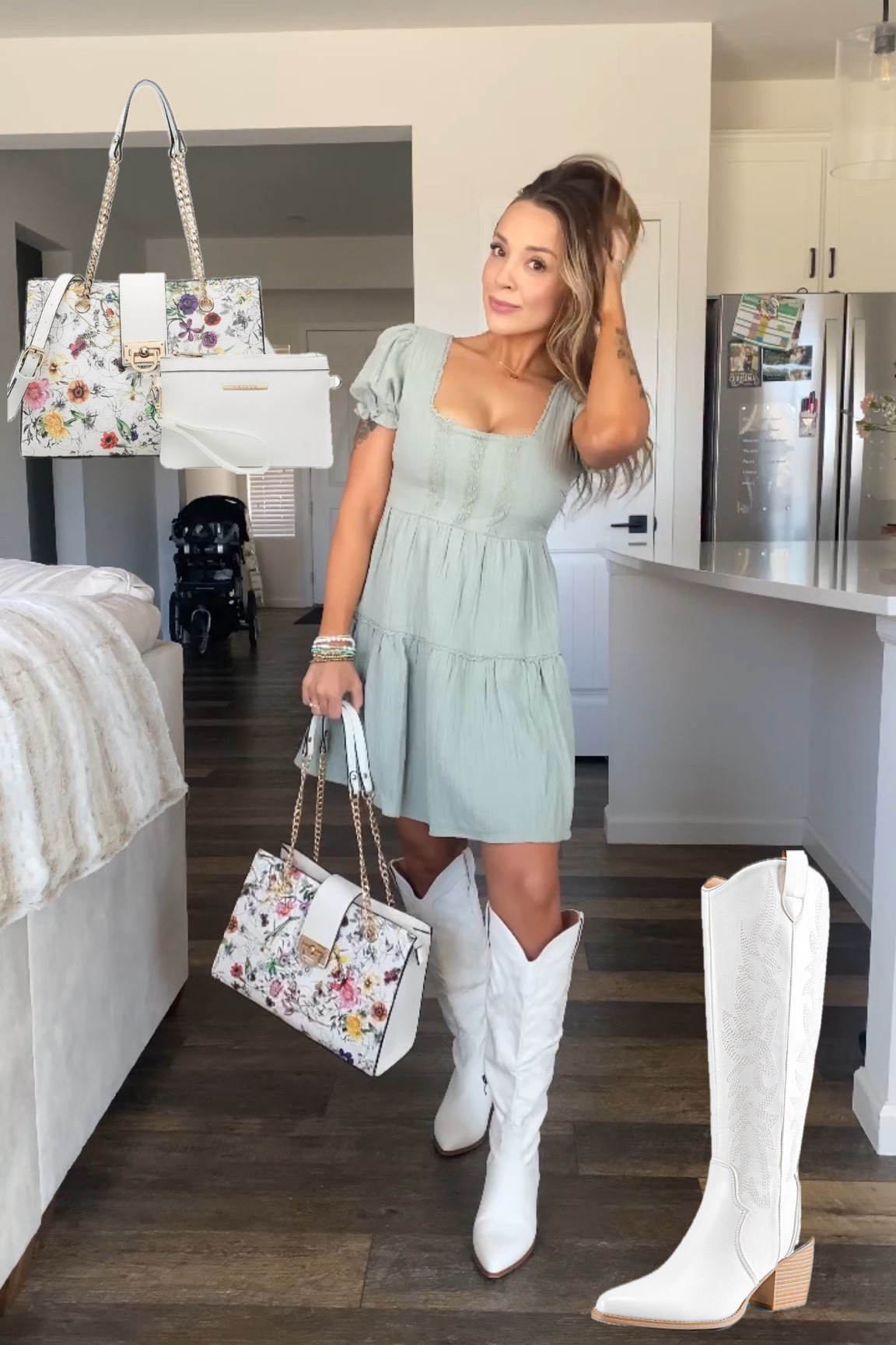 Leigha Puff Sleeve Dress in Blue curated on LTK