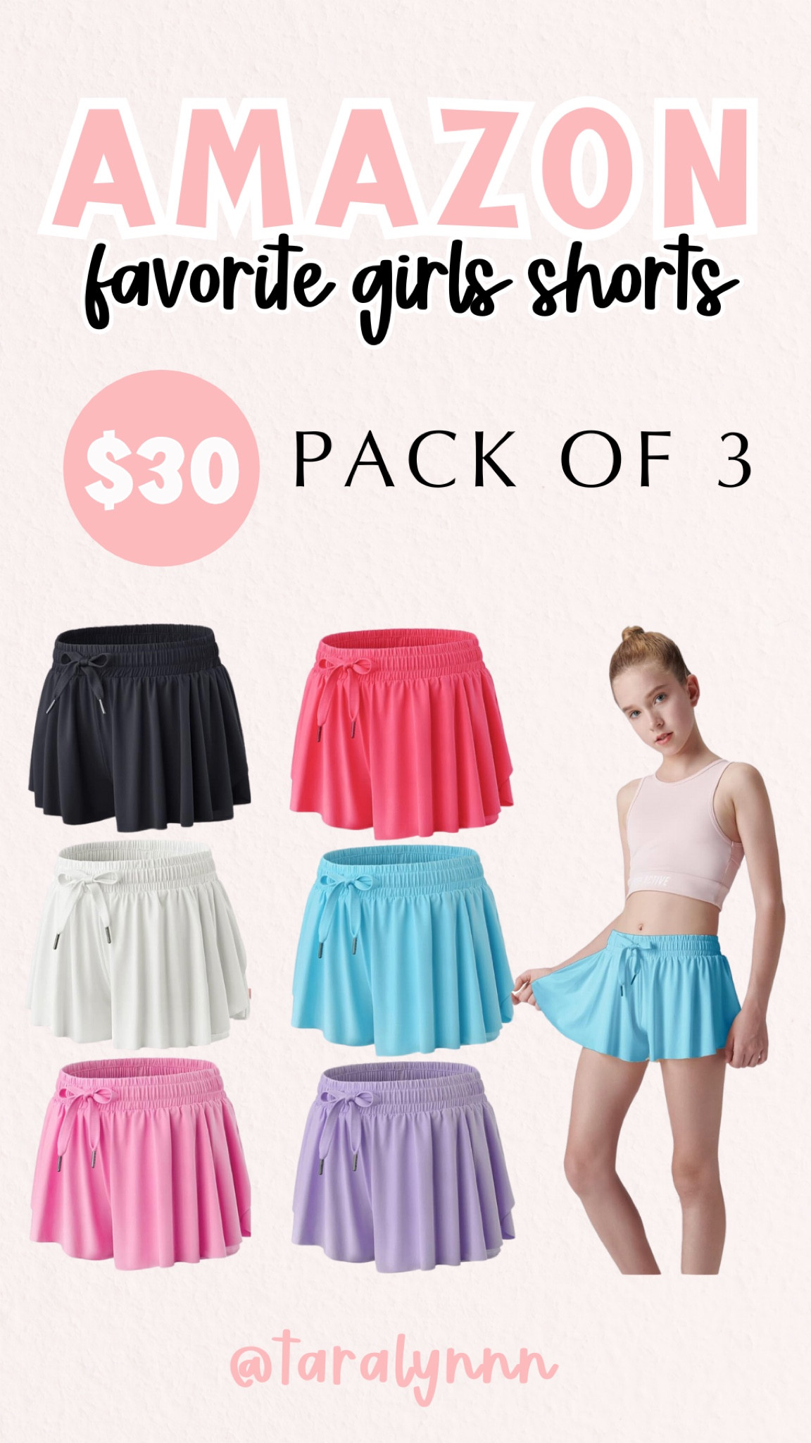 3 Pack Girls Flowy Shorts with … curated on LTK