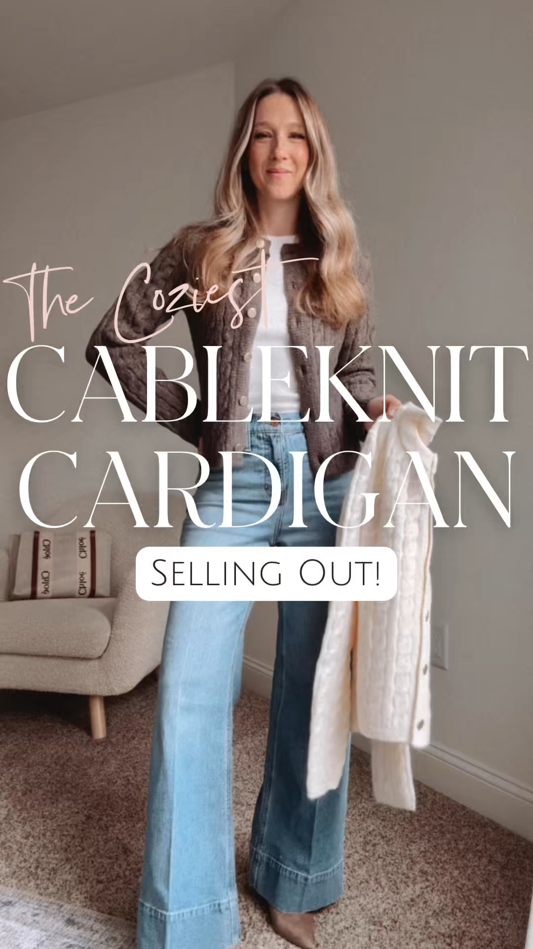 Women's Cable Crew Cardigan curated on LTK