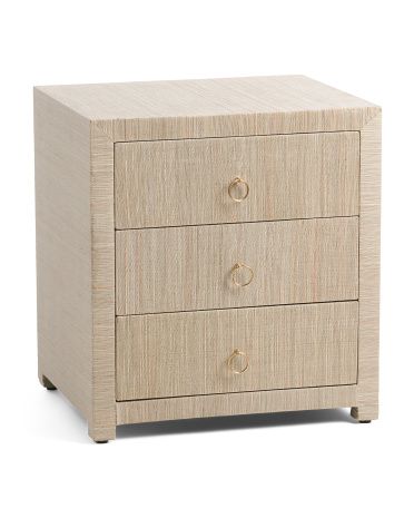 3 Drawer Raffia Side Table curated on LTK