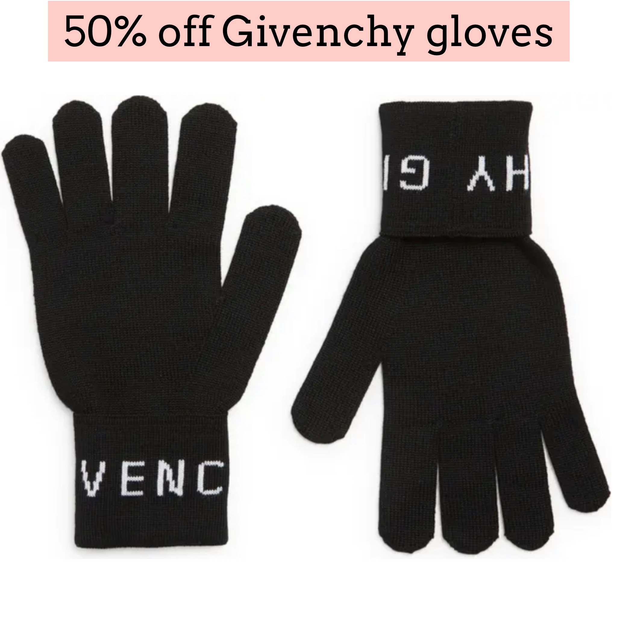 Givenchy Branded Cuff Wool Gloves curated on LTK