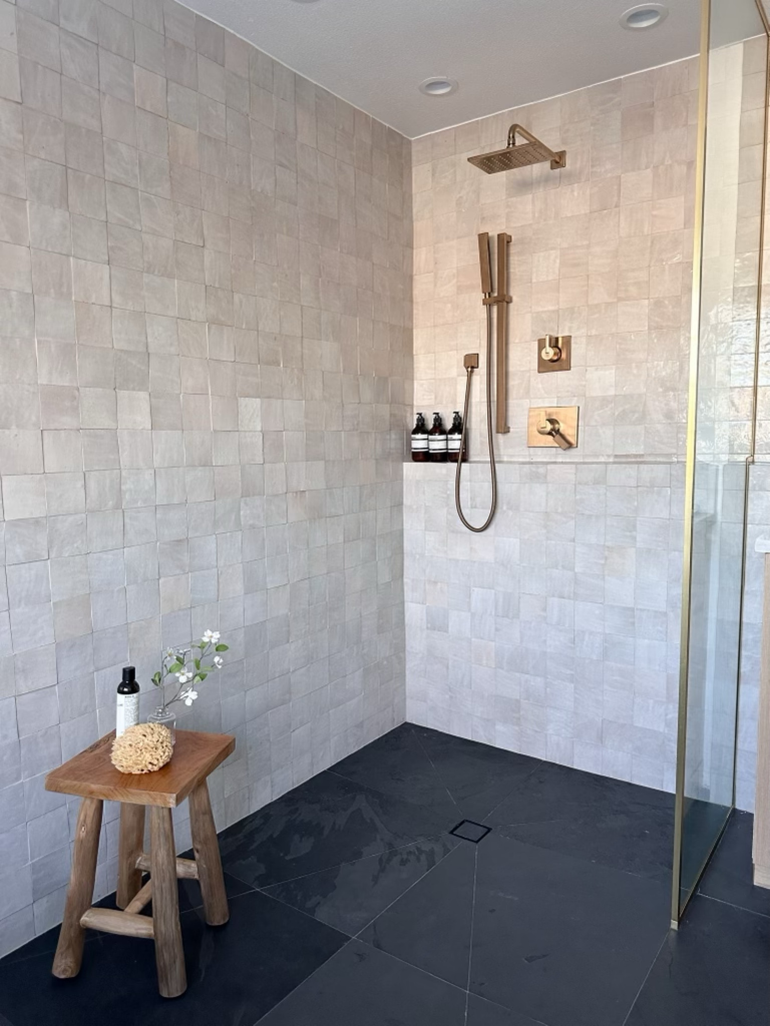 Black Slate Tile Shower