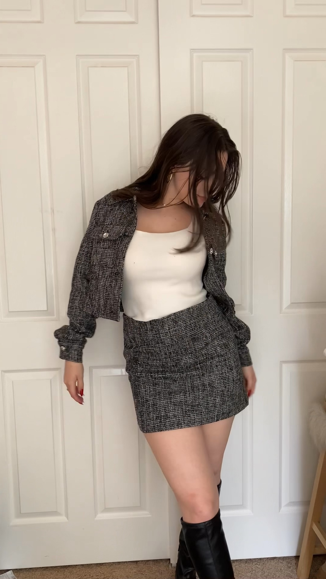 JENNY MINI SKIRT TWEED (BLACK OPAL) curated on LTK