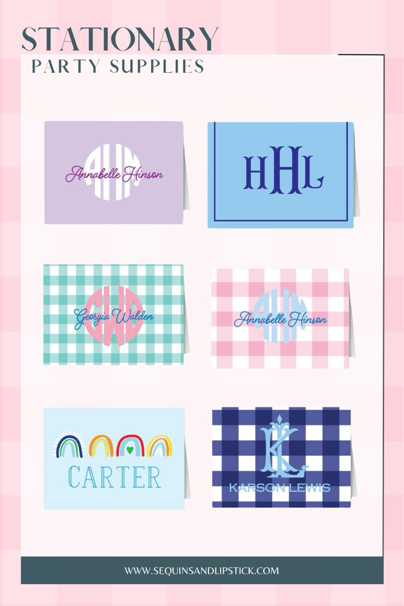 Gingham Monogrammed Stationery, … curated on LTK